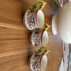 Deruta | Dining | Deruta Raffaellsco Hand Painted Set Of 3 Espresso ...